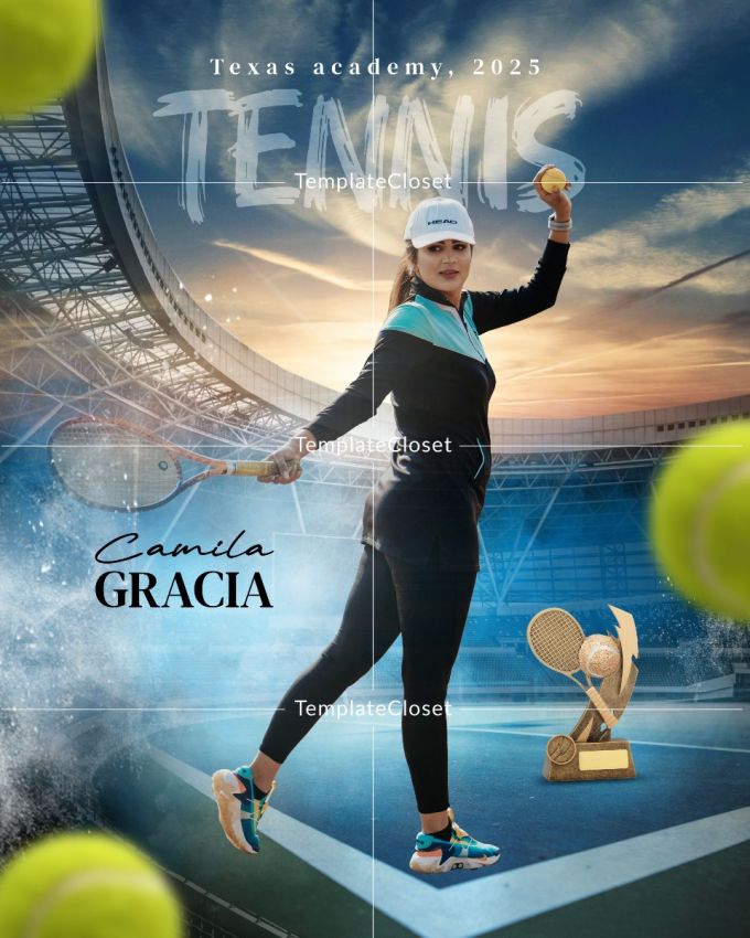Tennis Sports Customized Photoshop Template