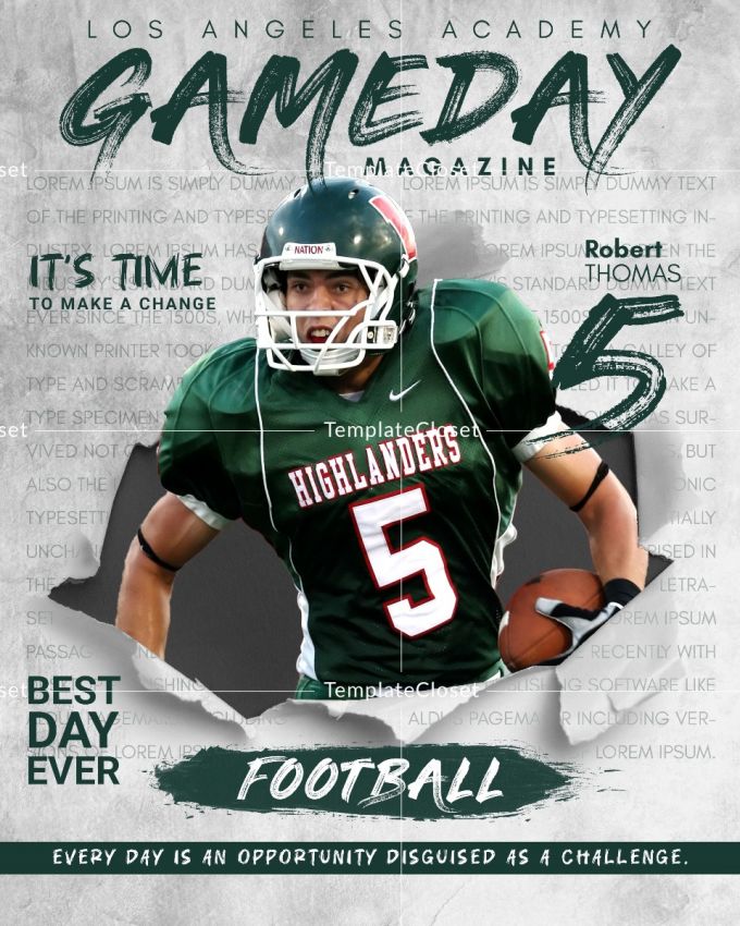 Football Sports Magazine Cover Photography
