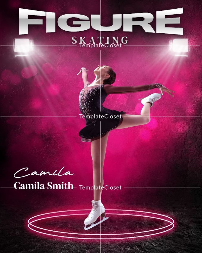 Figure Skating Print Ready Photography Poster