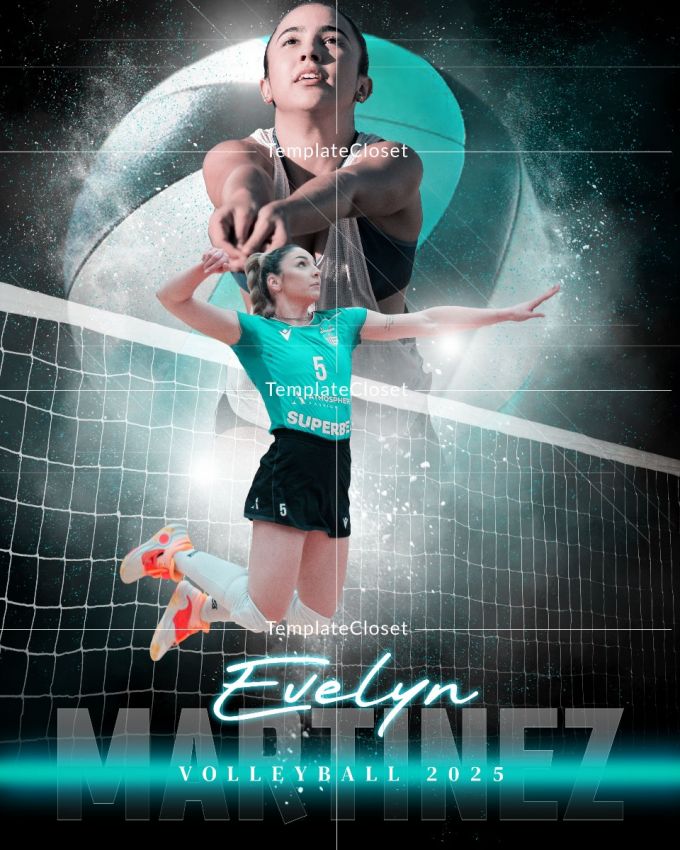 Volleyball Photoshop Layered Template