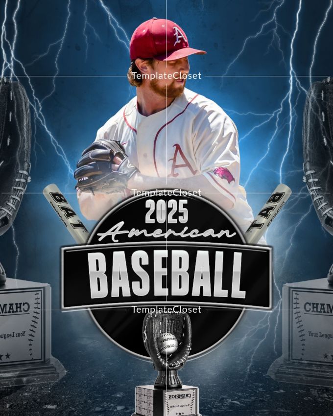 Baseball Memory Mate Photoshop Layered Template