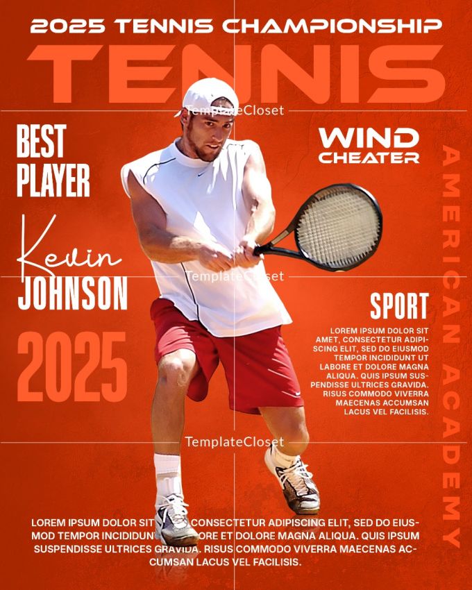 Tennis Magazine Cover Template