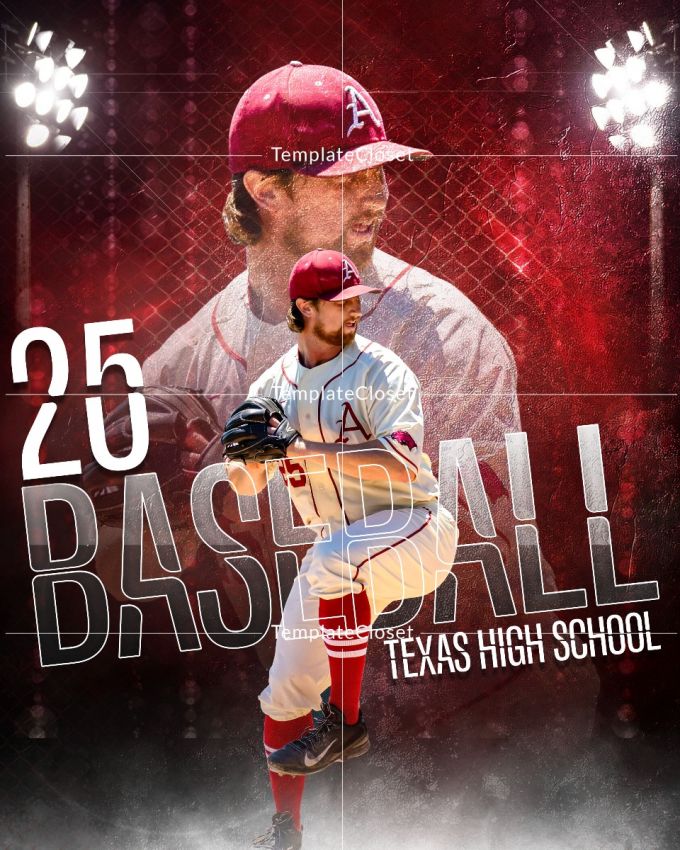 Baseball Memory Mate Photoshop Layered Template