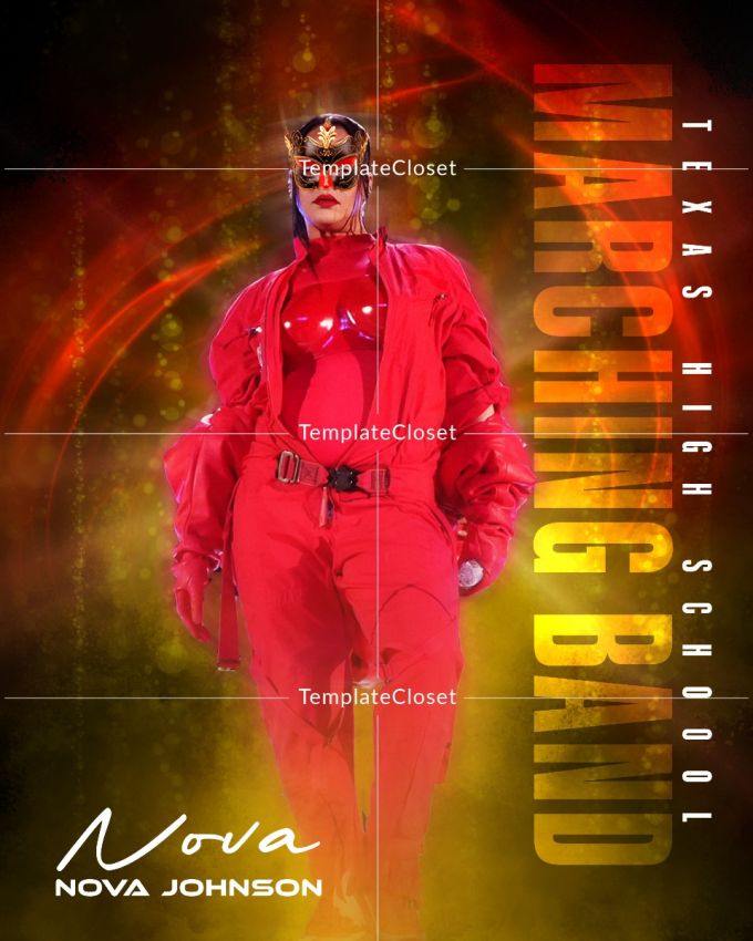 Fully Customized Marching Band Senior Photography Poster