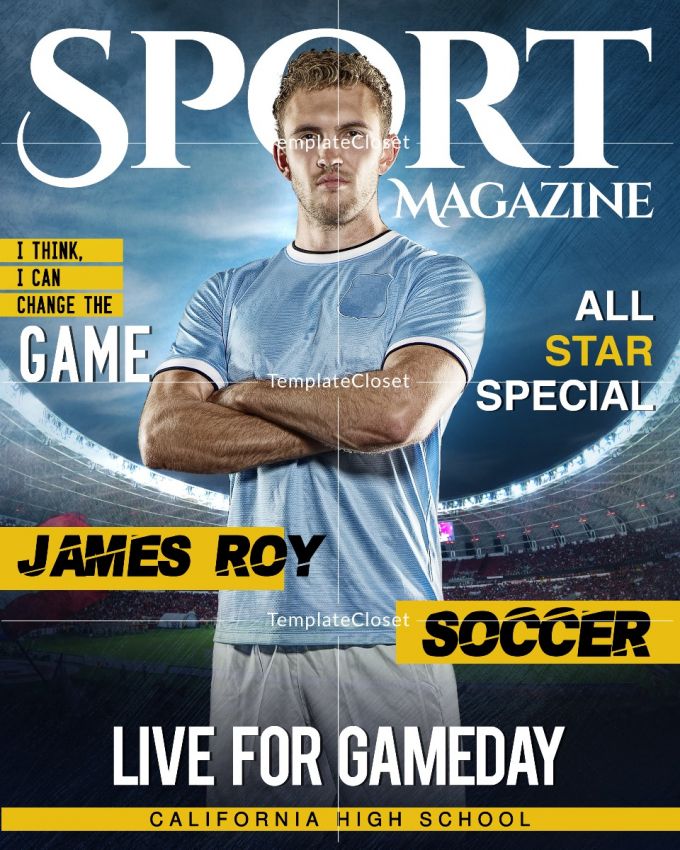Sports Magazine Cover Template