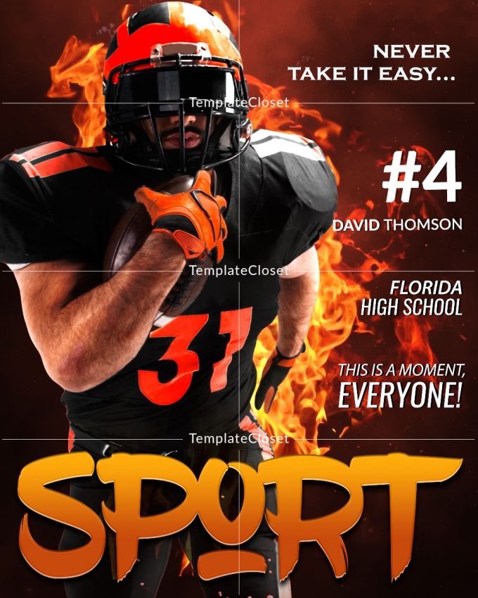 Sports Magazine Cover Photography Template