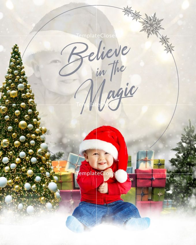 Merry Christmas Believe In The Magic Template