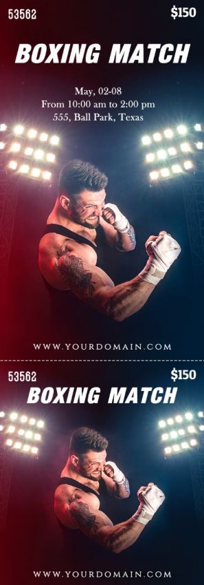 Boxing Match Event Ticket Template