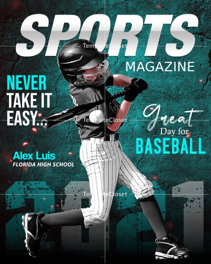 Baseball Sports Magazine Cover