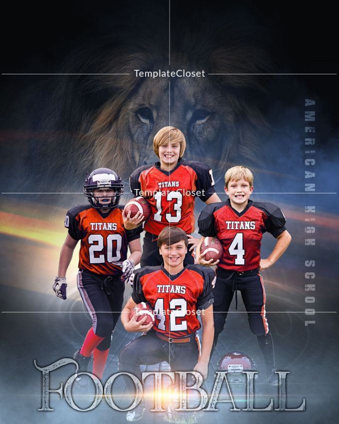 Football Game American High School Template