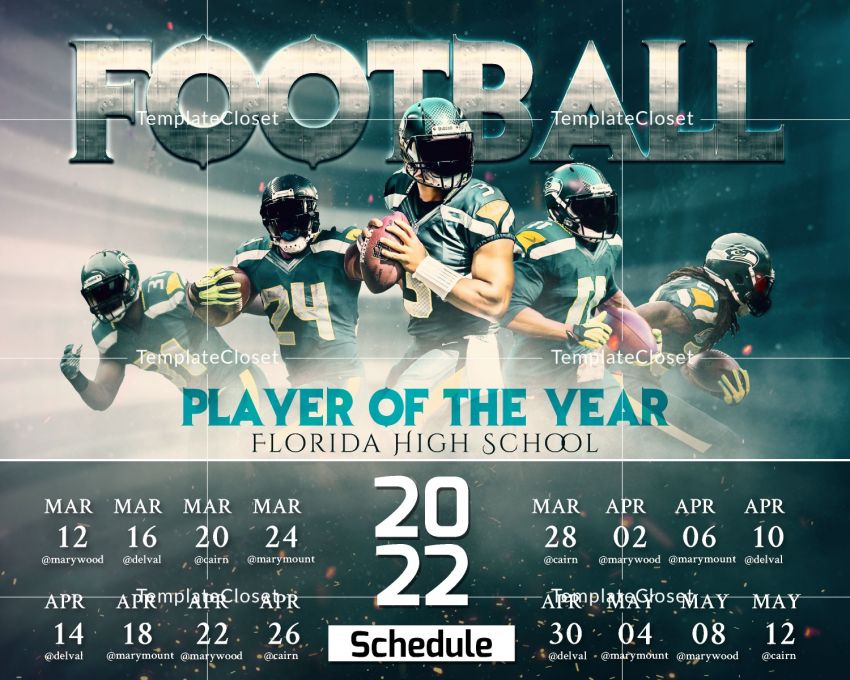 Florida Team Schedule Card Template Photography