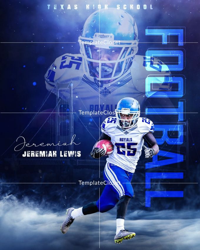 Jeremiah Lewis Football Template Photography