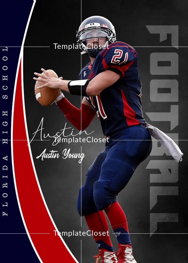 Austin Young - Football Trading Card Photoshop Template
