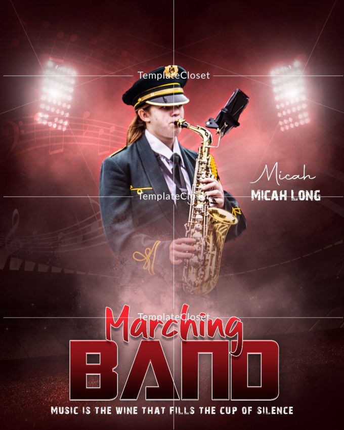 Micah Long Marching Band Template Photography