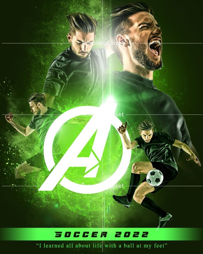Soccer Avenger Theme Photography Template