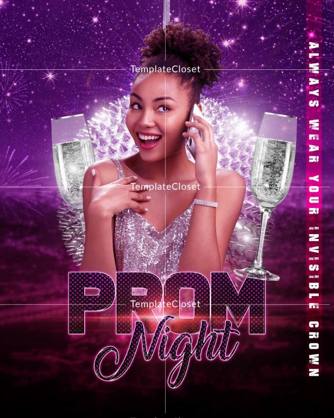 Prom Night - Always Wear Your Invisible Crown Photography Template