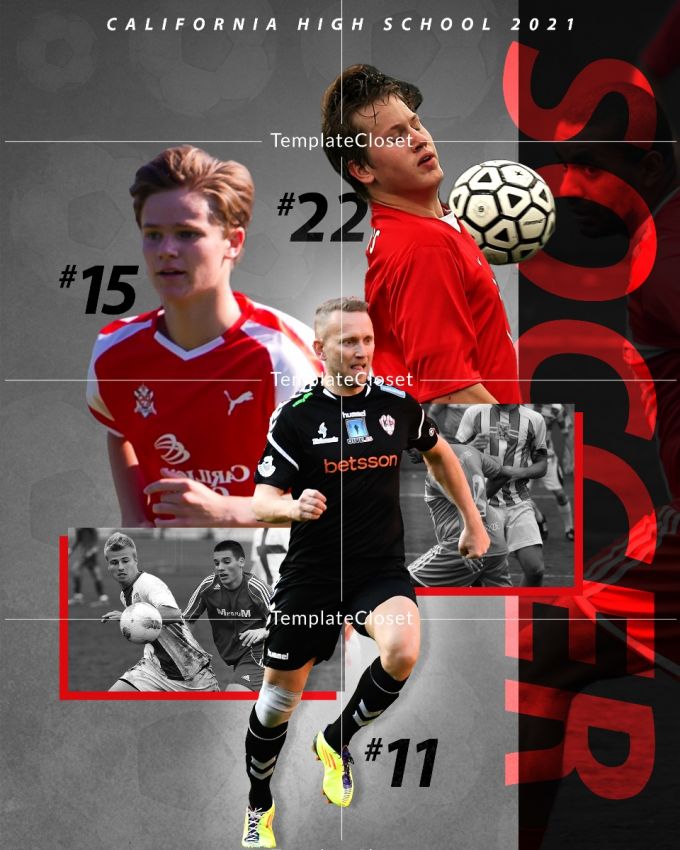 Soccer Team Collage Photography Template