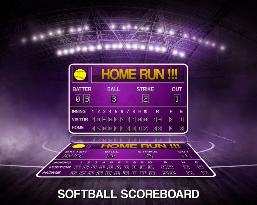 Softball Sports Scoreboard Photography Template